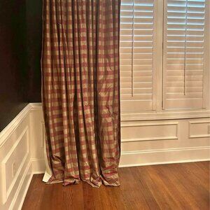 Accents | Custom Made Heavy Extra Wide And Approx113 High Silk Checked ...